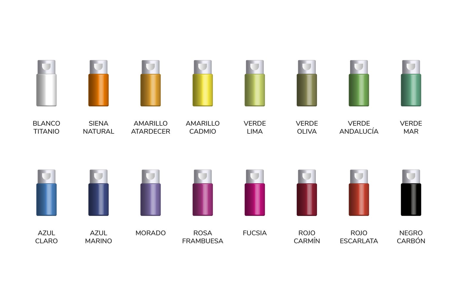 Set de 16 colores de pintura textil permanente (30ml) | Nazca Colors